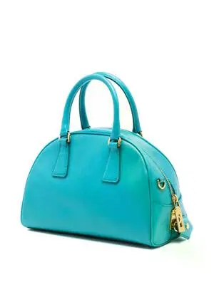 Prada Saffiano Lux Bowling Bag Satchel - Blue