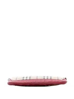 Burberry Haymarket Check Coated Canvas Peyton Crossbody Bag - Red