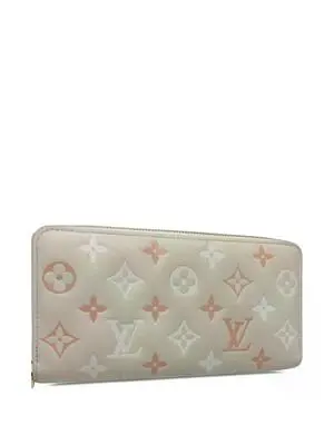 LOUIS VUITTON 2021-2026 Tricolor Monogram Embossed Lambskin Zippy Wallet Long Wallets - Brown