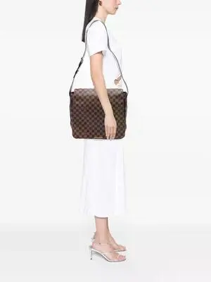 LOUIS VUITTON 2004 Damier Ebene Abbesses Crossbody Bag - Brown
