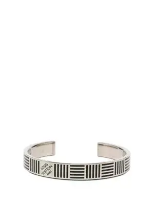 LOUIS VUITTON 2018 Brass Damier Colors Cuff Bracelet - Silver