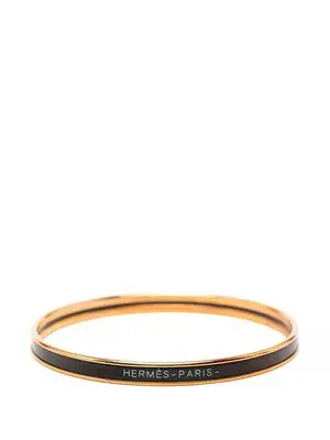 HERMÈS Hermès 1990-2010 Extra Narrow Enamel Uni Bangle 62 Costume Bracelet