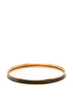 Hermès 1990-2010 Extra Narrow Enamel Uni Bangle 62 Costume Bracelet