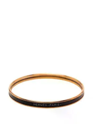 Hermès 1990-2010 Extra Narrow Enamel Uni Bangle 62 Costume Bracelet