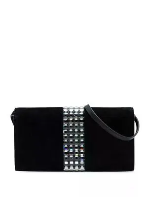 Gucci Suede Crystal Embellished Shoulder Bag