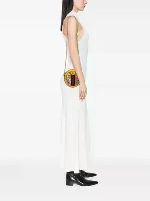 Gucci Mini Gg Supreme Flora Ophidia Round Crossbody Bag - Yellow