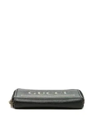 Gucci 2000-2015 Grained Calfskin Logo Zip Around Coin Pouch