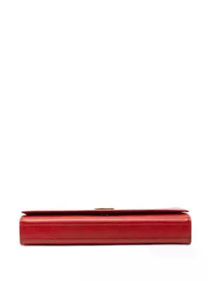 Saint Laurent Grain De Poudre Monogram Cassandre Clutch Bag - Red
