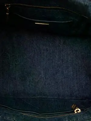 Prada Denim Canapa Logo Satchel 2013-2015 - Blue
