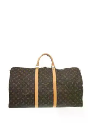 LOUIS VUITTON 2000 Monogram Keepall Bandouliere 60 Travel Bag - Brown