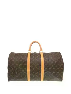 LOUIS VUITTON 2007 Monogram Keepall Bandouliere 55 Travel Bag - Brown