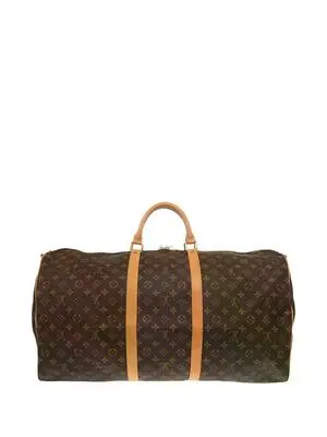 LOUIS VUITTON 1997 Monogram Keepall Bandouliere 60 Travel Bag - Brown