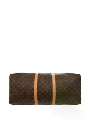 LOUIS VUITTON 1997 Monogram Keepall Bandouliere 60 Travel Bag - Brown