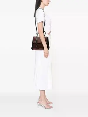 Prada Bicolor Soft Calf Double Turnlock Satchel