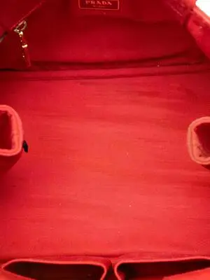 Prada Canvas Canapa Logo Satchel - Red