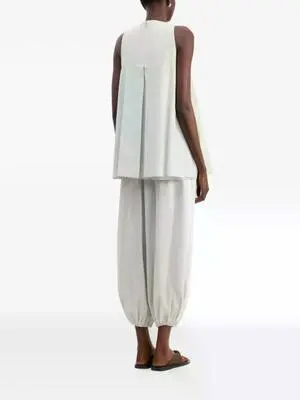 Loulou De Saison Liao Gathered Flaring Blouse - Neutrals