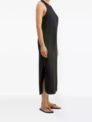 Loulou De Saison Paloma Twisted Silk Midi Dress - Black