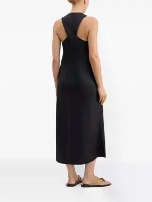Loulou De Saison Paloma Twisted Silk Midi Dress - Black
