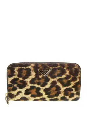 Prada Mini Cow-Print Calf Hair Wallet On Chain - Bianco Moro