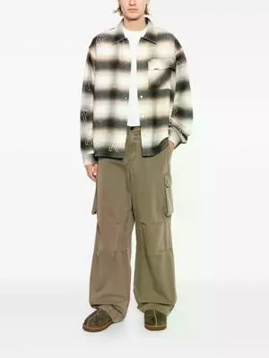 REPRESENT Initial-embroidered Plaid Shirt