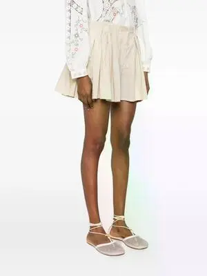 JUCCA Pleated Elasticated-waist Shorts - Neutrals