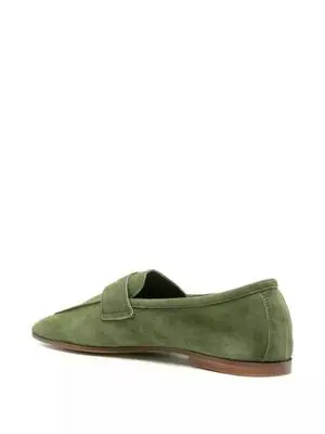 SOPHIQUE Square-toe Suede Loafers - Green