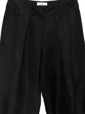 PT TORINO Pleated Wool Trousers - Black