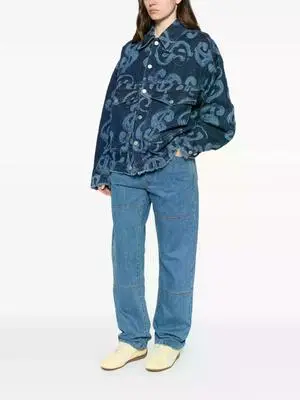 Études Studio Dollar-print Denim Jacket - Blue