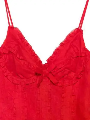 SHUSHU/TONG Ruffled Bow-detail Bodysuit - Red