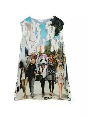 THE ARTISTYLIST Graphic-print Sleeveless Blouse - White