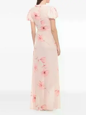 MAR DE MARGARITAS Benedetta Floral-print Balloon-sleeve Maxi Dress - Pink