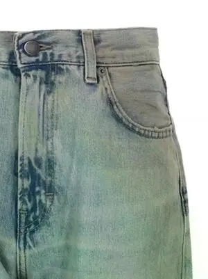 HAIKURE Korea Distressed Wide-leg Jeans - Blue