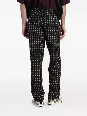 Undercover Check-pattern Trousers With Logo Patch