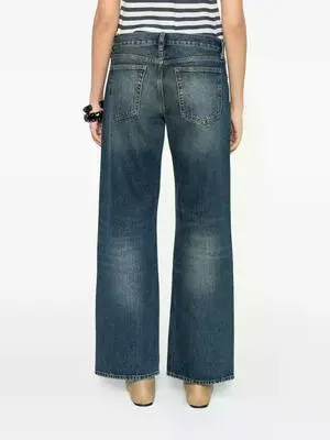 FRAME The Saturday Faded Wide-leg Jeans - Blue