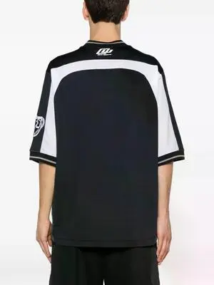 Off-White Royal Team Soccer" V-neck T-shirt - Black