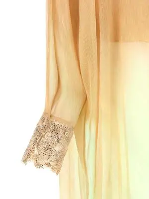 Ermanno Scervino Embroidered Silk Shirt Dress