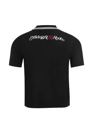 MIDNIGHT RODEO Logo-embroidered Tipped Polo Shirt - Black