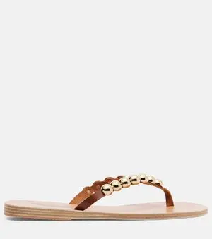 ANCIENT GREEK SANDALS Endoxi Studded Leather Thong Sandals