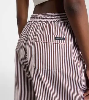 Dolce & Gabbana Striped Cotton And Silk Wide-leg Pants - Brown