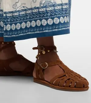ANCIENT GREEK SANDALS Karina Suede Fisherman Sandals