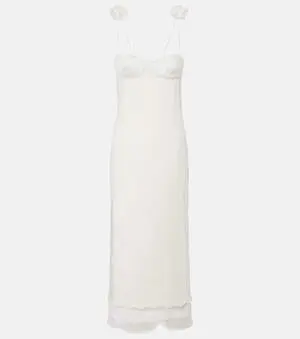 Magda Butrym Silk, Wool And Cotton-blend Midi Dress - White
