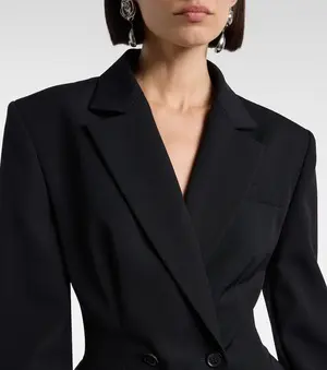 Magda Butrym Peplum Wool Blazer - Black