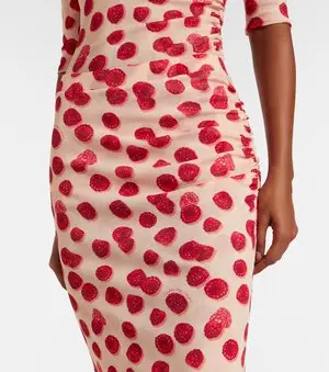 Stella McCartney Printed Mesh Midi Skirt - Pink