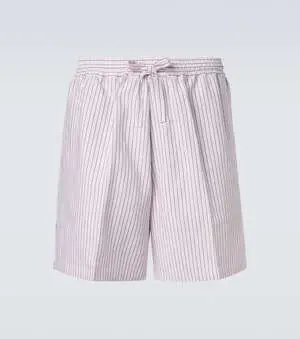 UMIT BENAN Julian Striped Cotton And Silk Shorts