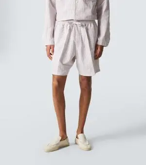 UMIT BENAN Julian Striped Cotton And Silk Shorts