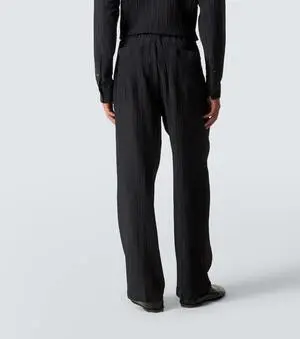 UMIT BENAN Julian Linen And Cotton Straight Pants - Black