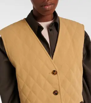 BLAZÉ MILANO Suffolk Quilted Cotton Vest - Beige