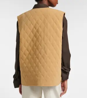 BLAZÉ MILANO Suffolk Quilted Cotton Vest - Beige