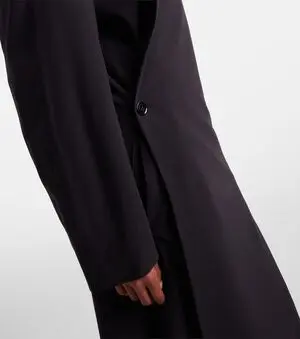 LEMAIRE Wool Crêpe Wrap Coat - Black