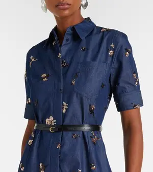 Altuzarra Kieran Embellished Denim Shirt Dress